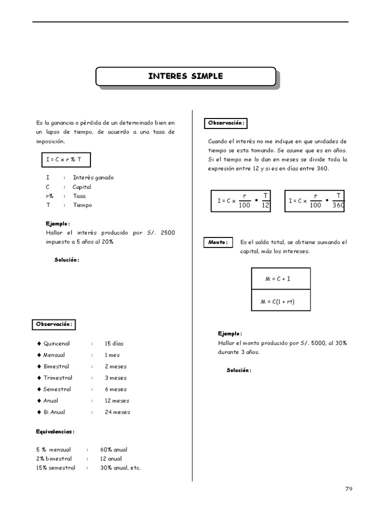 Interes Simple 2 | PDF | Estándar de vida | Interés