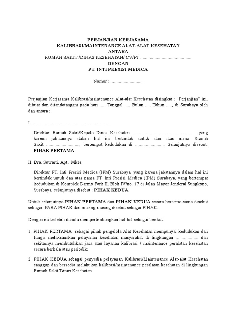 Draft MoU Kalibrasi | PDF