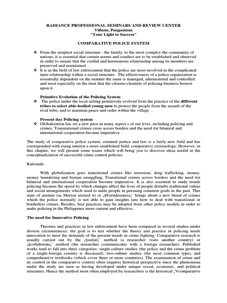Comparative Police System | PDF | Police | Globalization