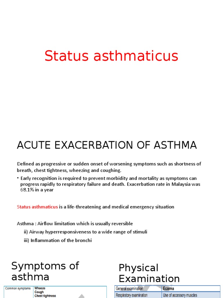 Status Asthmaticus | Download Free PDF | Asthma | Pulmonology
