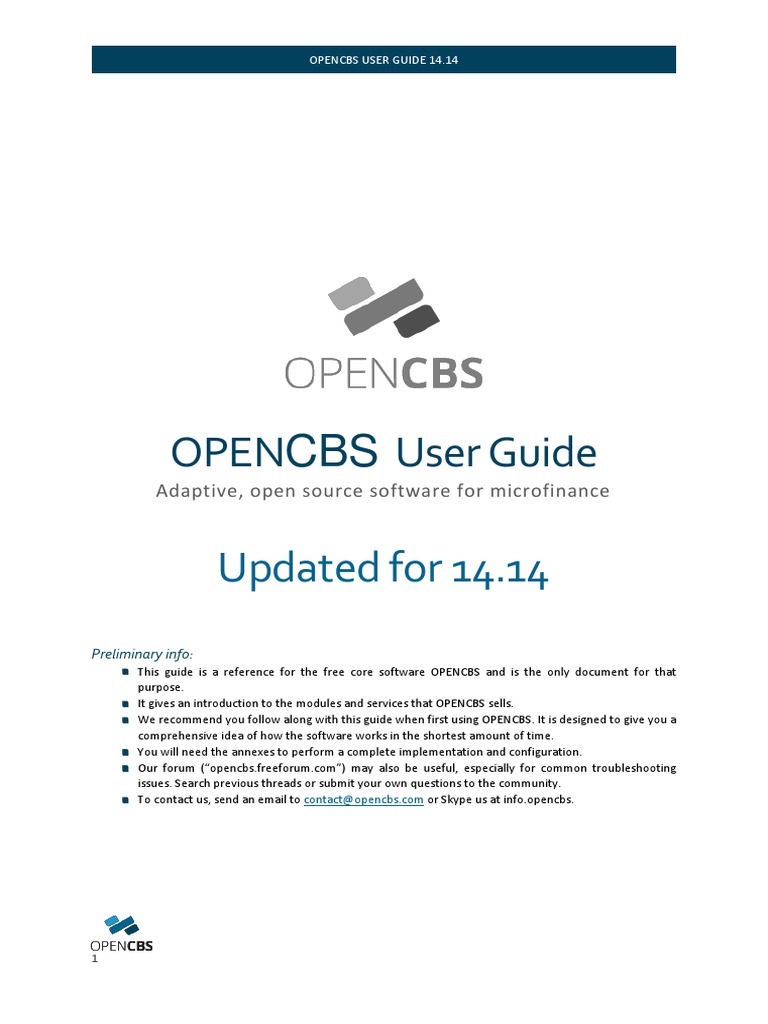 User Guide OpenCBS 14-14 | PDF | Interest | Loans