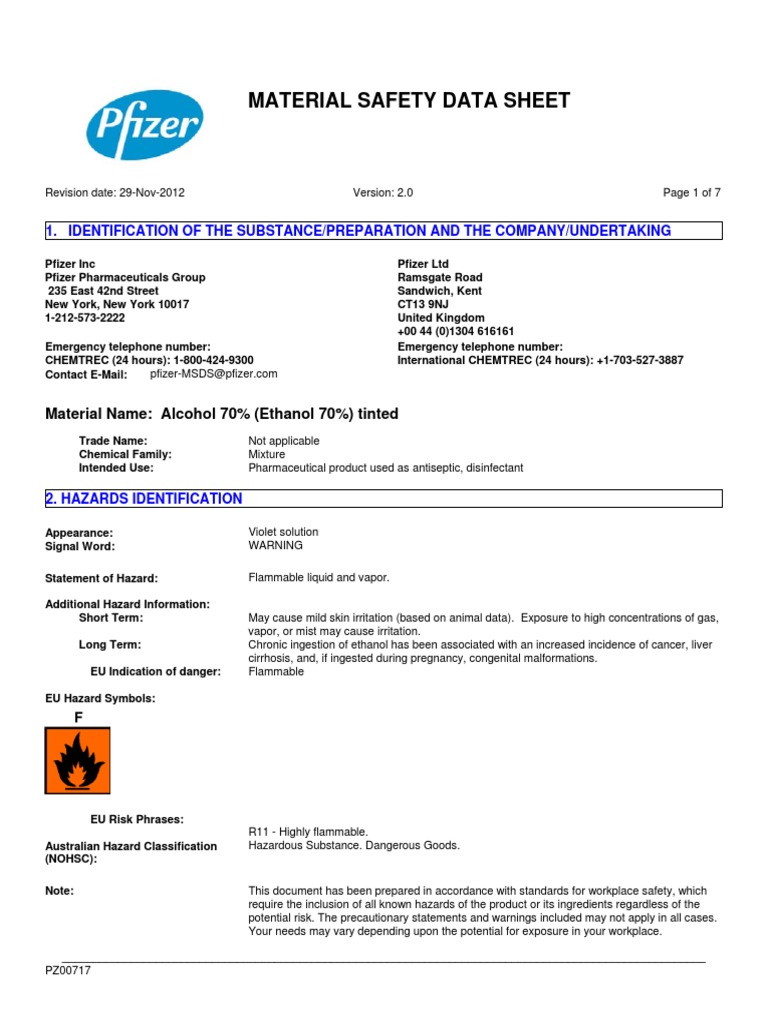 alkohol 70% msds.pdf | Dangerous Goods | Personal Protective Equipment