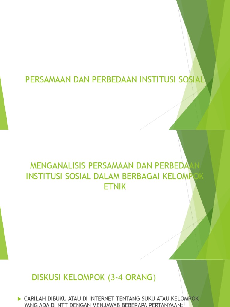 Persamaan Dan Perbedaan Institusi Sosial | PDF | Sains & Matematika ...