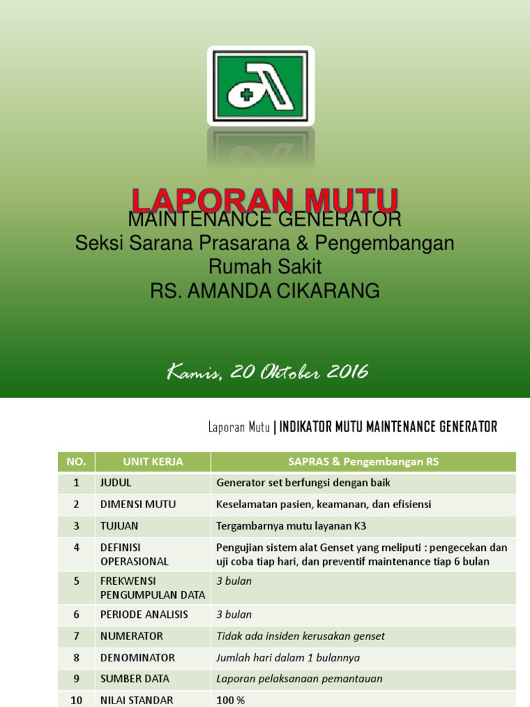 Laporan Mutu Unit Ipsrs | PDF