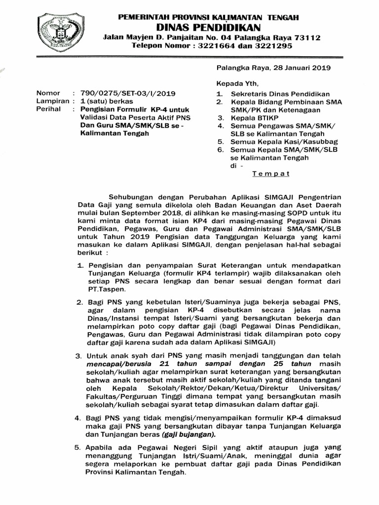 Pengisian Formulir KP4 | PDF