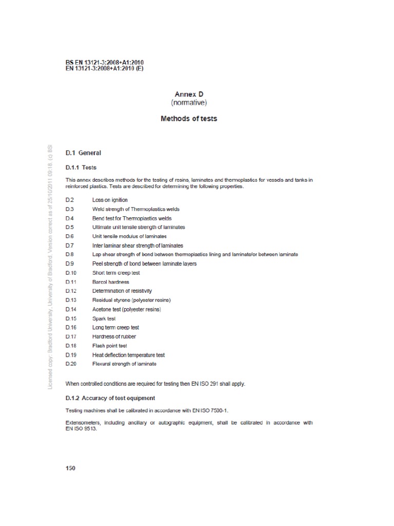 Testing As Per EN-13121 | PDF