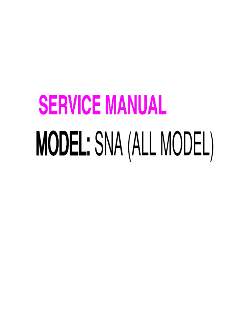 SNA Series TV Test Manual: Procedures for Testing and Adjusting Color ...