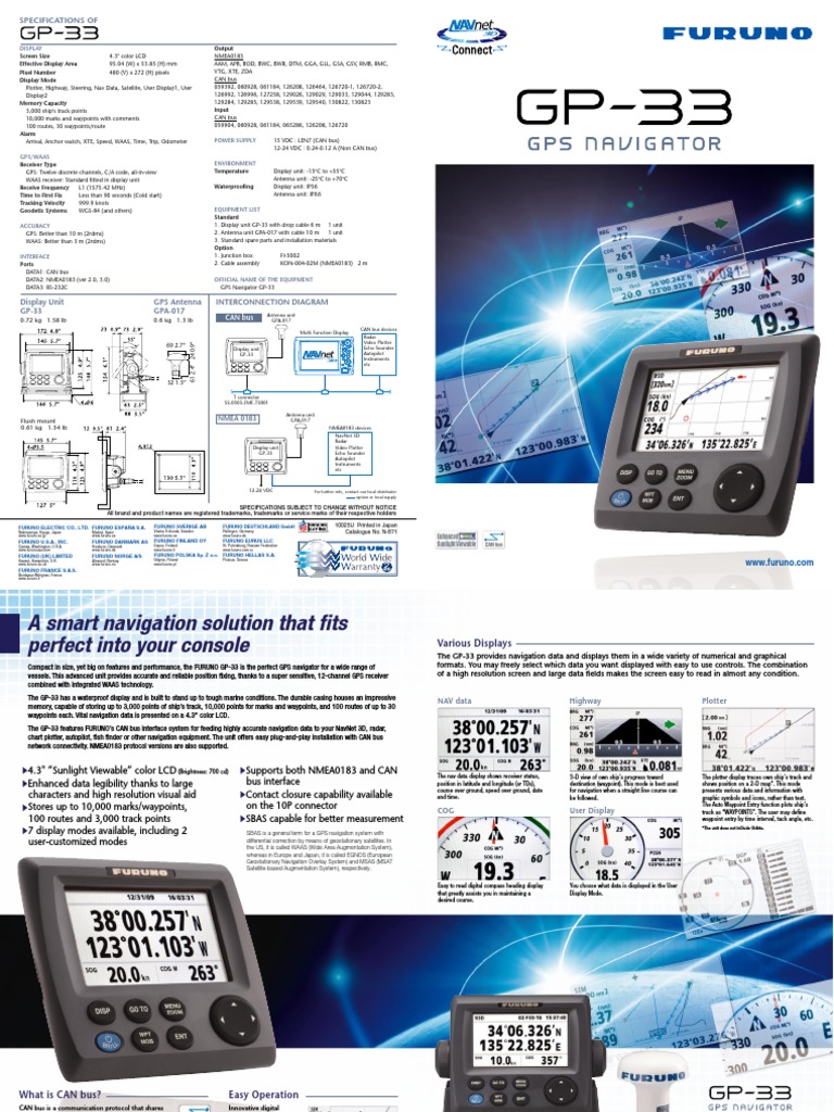 Furuno GP33 GPS Navigators PDF | PDF | Navigation | Geography
