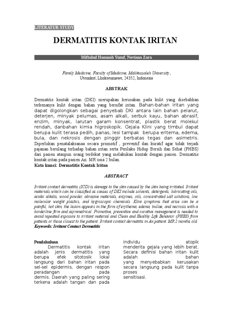 Jurnal Dermatitis Kontak Iritan Mifta | PDF