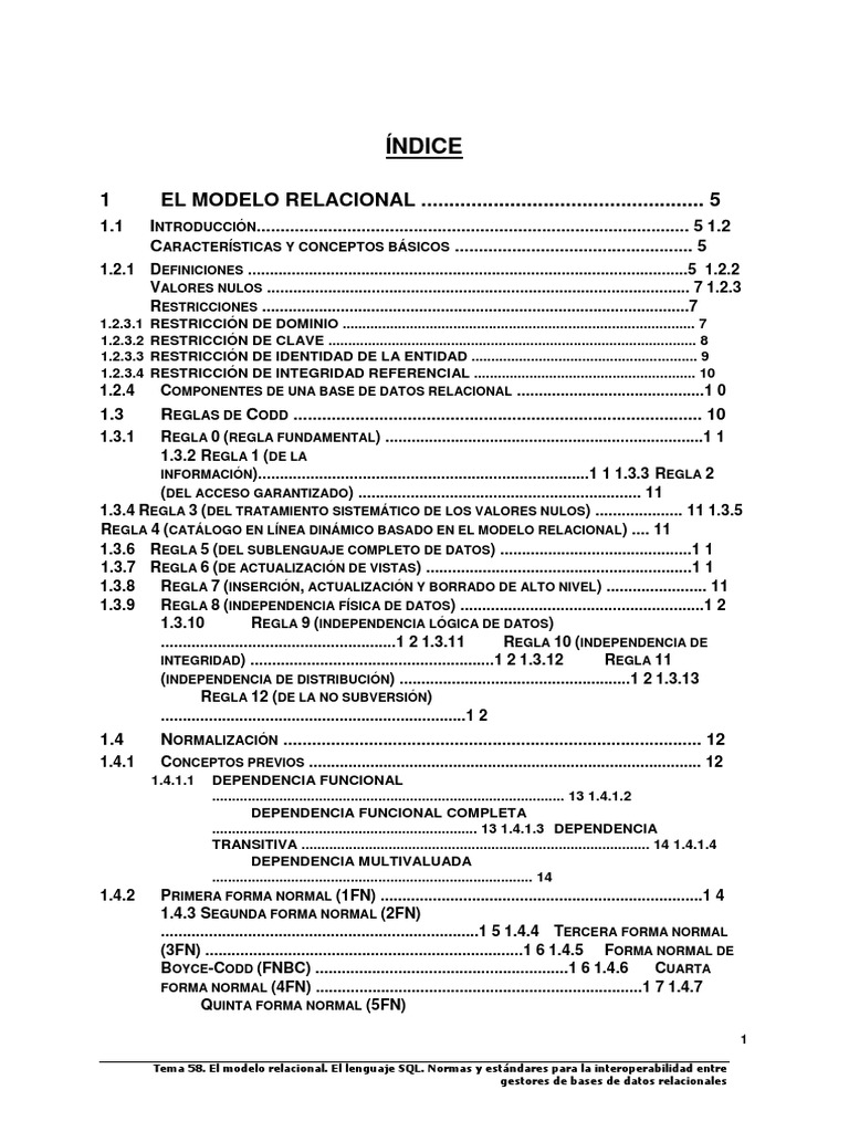 Introducción al Modelo Relacional SQL | PDF | Base de datos relacional | Modelo relacional