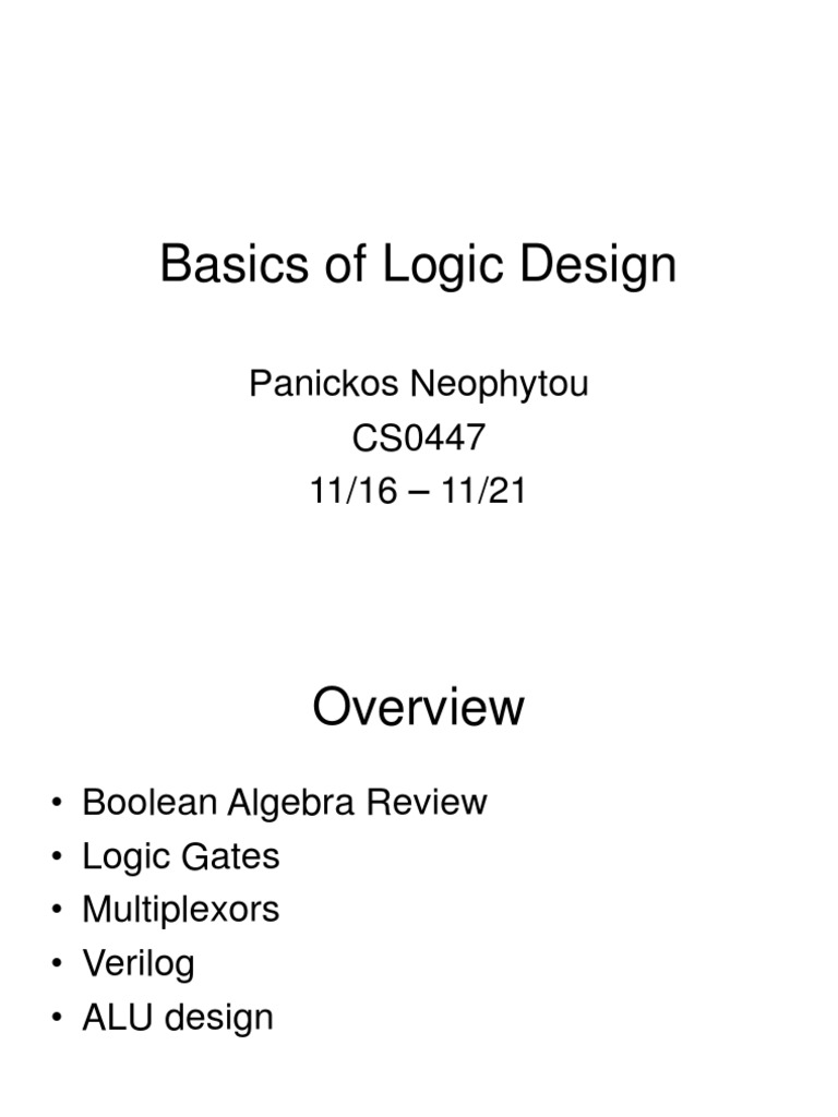 Logic Design | PDF | Logic Gate | Logic Synthesis Logic Design | PDF | Logic Gate | Logic Synthesis
