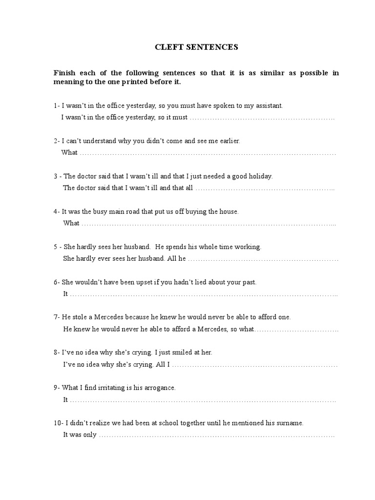 Cleft Sentences | PDF