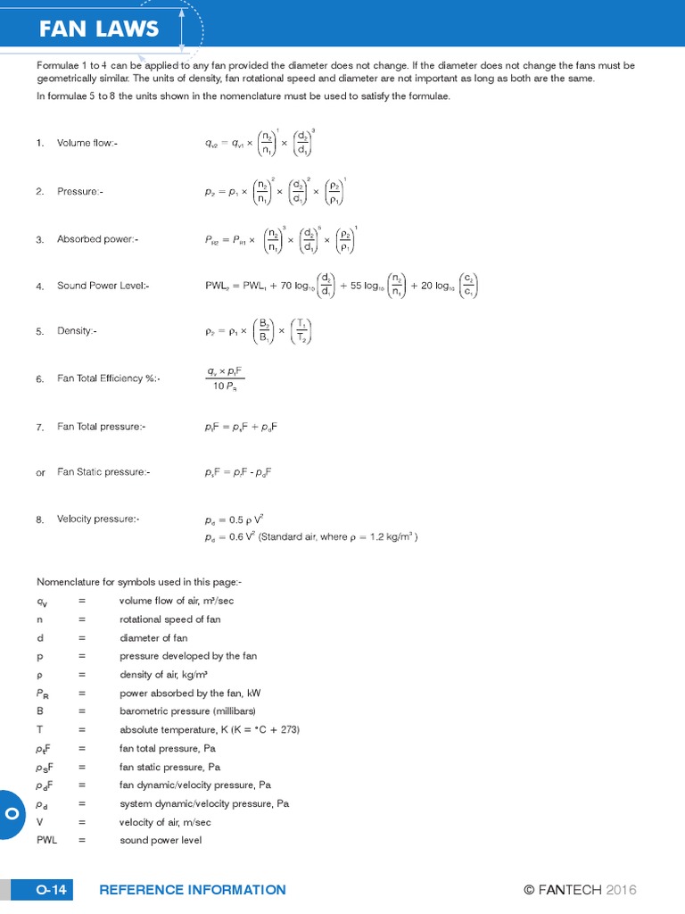 Fan Laws: Reference Information | PDF