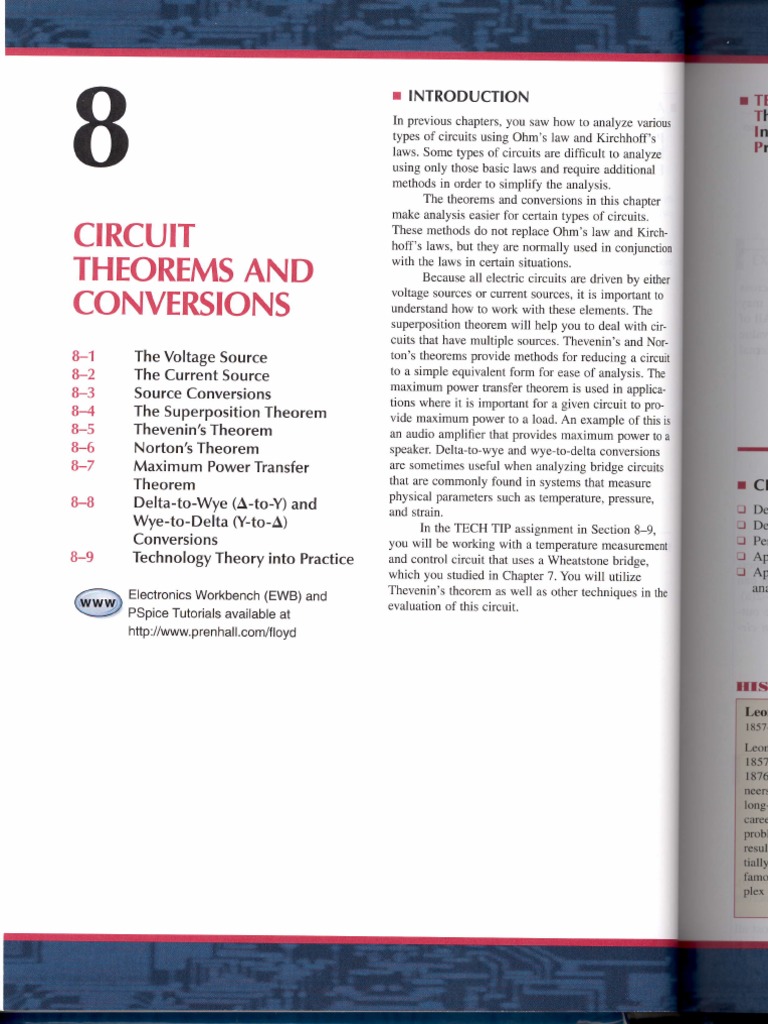 PoEC 8 Circuit Theorems and Conversions | PDF | Electrical Network | Electronics