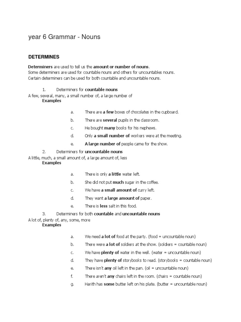 Year 6 Grammar - Nouns | PDF | Noun | Scientific Classification