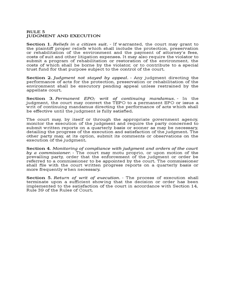 Judgement and Execution | PDF