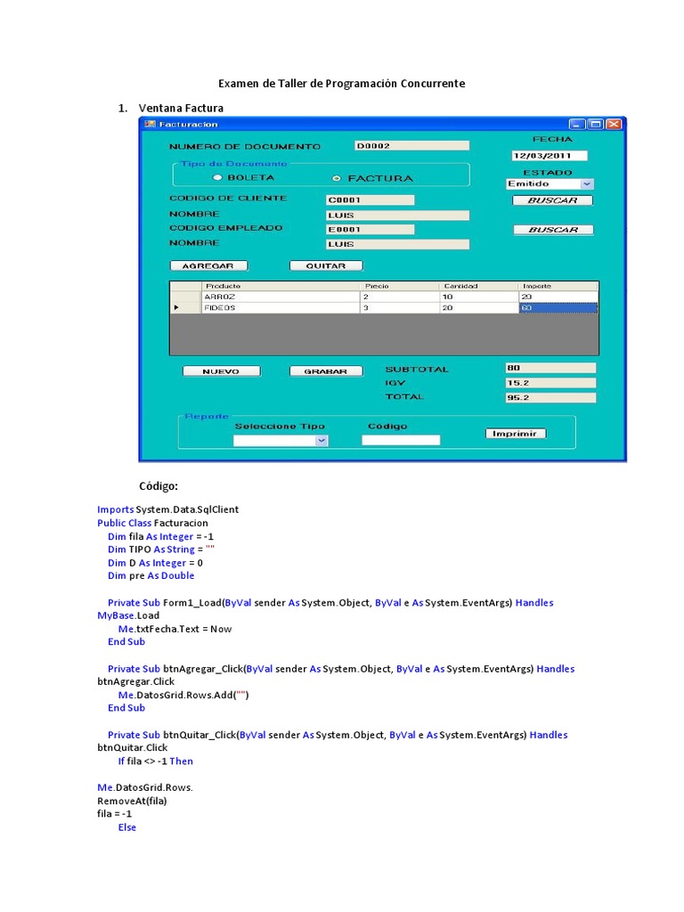 Examen de Taller de Programación Concurrente | PDF Examen de Taller de Programación Concurrente | PDF