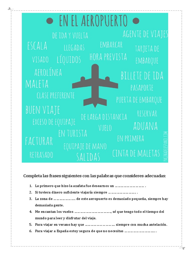 Completa las frases de viaje | PDF