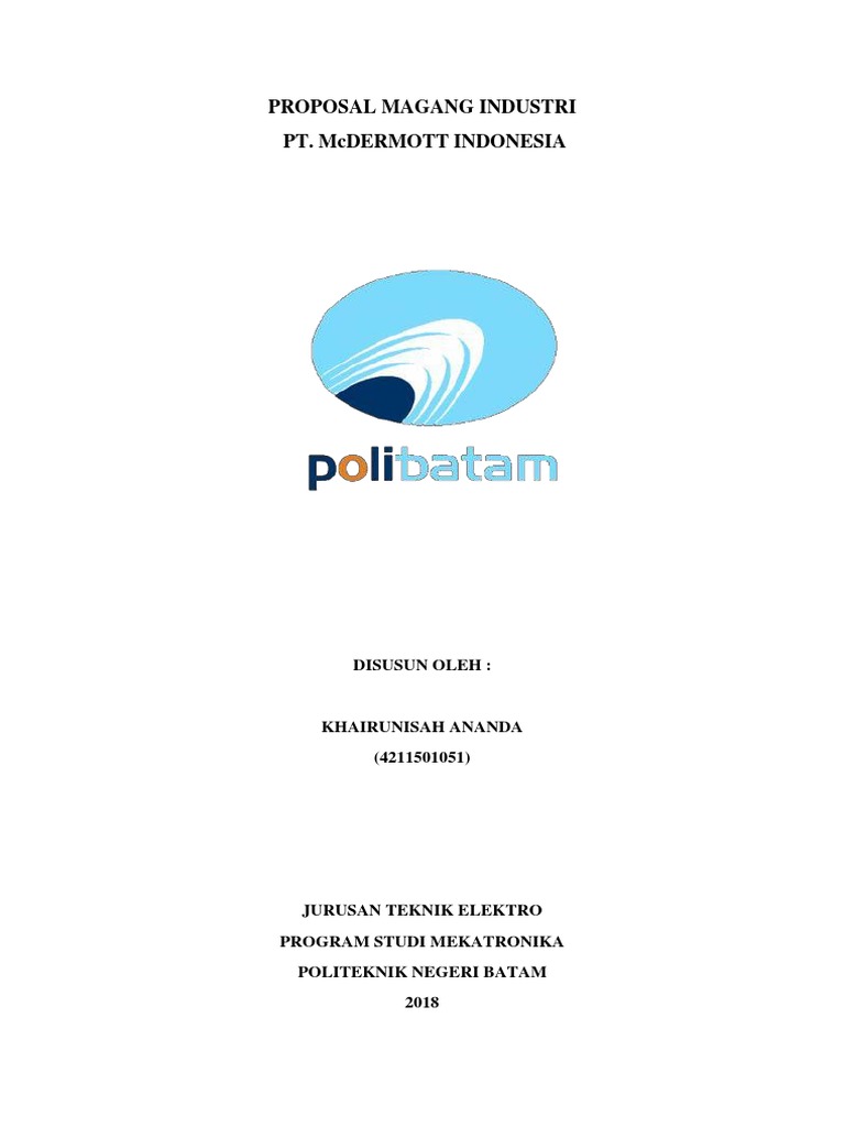 Proposal Magang di PT. McDermott Indonesia | PDF