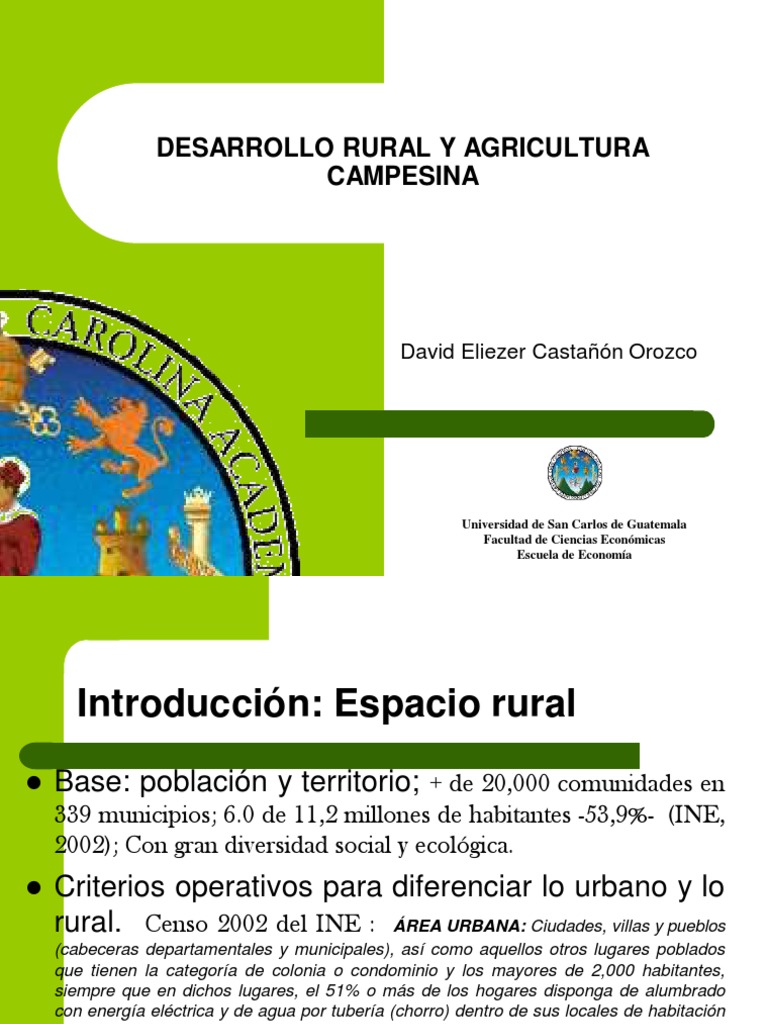 01 Desarrollo Rural y Economia Campesina David Castanon | PDF ...