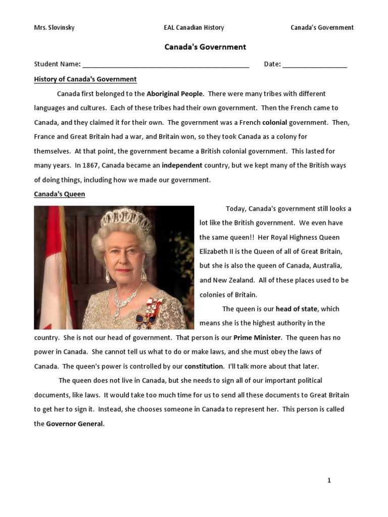 Canadas Government | PDF | Government Of Canada | Bill (Law)