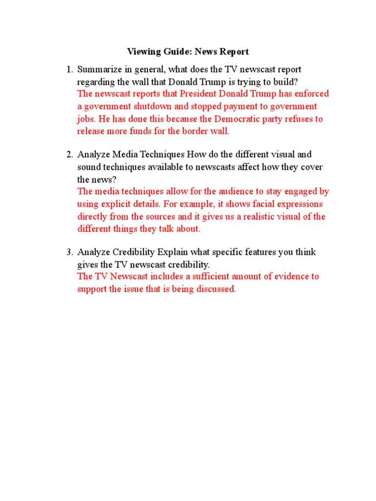 TV News Report Analysis | PDF