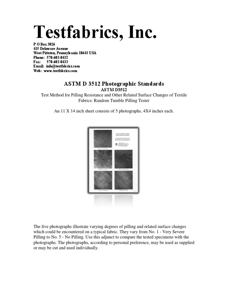 ASTM D3512 Pilling Standard PH | PDF