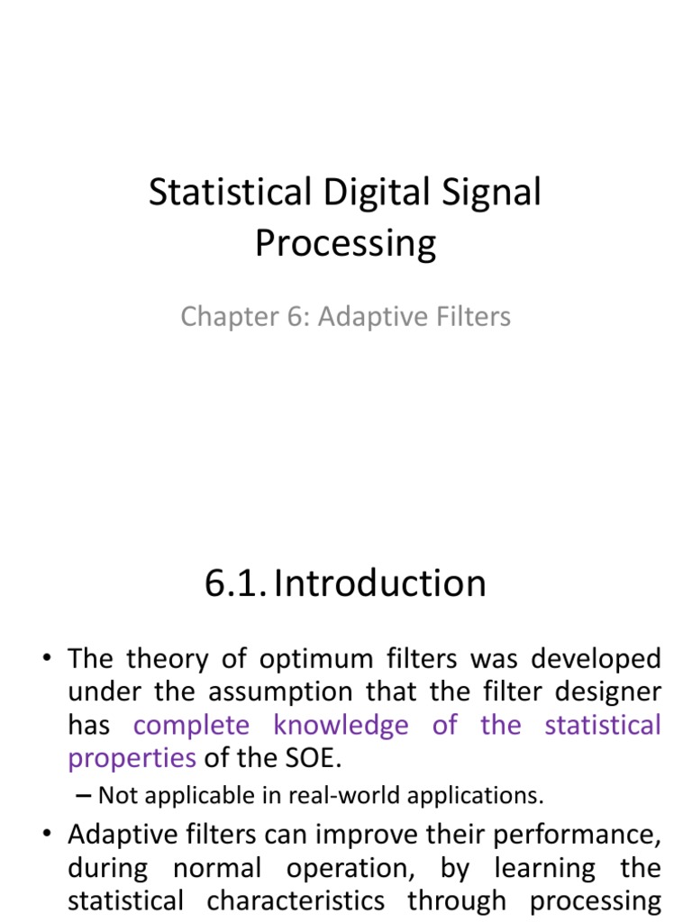 Chapter 6 Adaptive Filters | PDF | Mathematical Optimization | Filter (Signal Processing)
