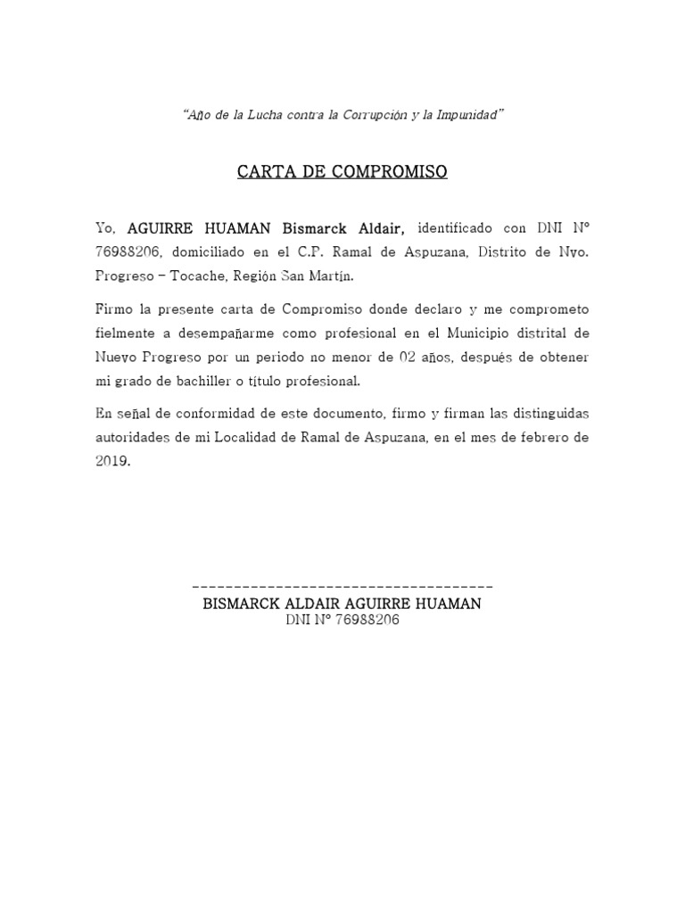 Carta de Compromiso | PDF