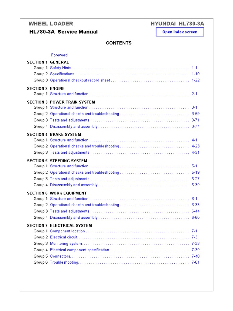 Hyundai HL780-3A | PDF | Fahrenheit | Mechanical Engineering
