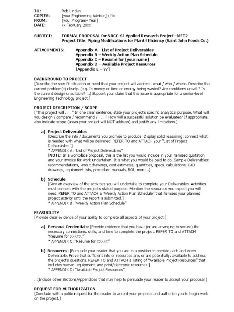 Formal Proposal - Memo Format & Outline | PDF | Specification ...
