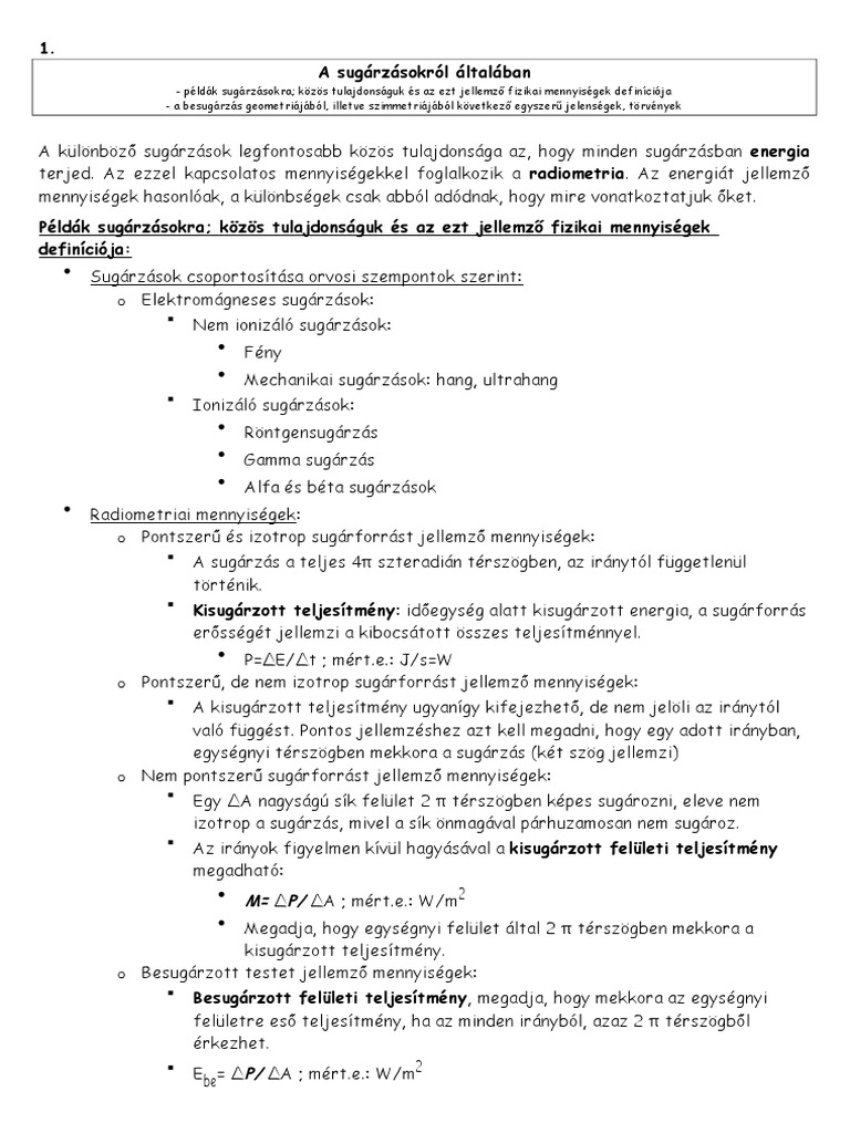 Biofizika tételek | PDF