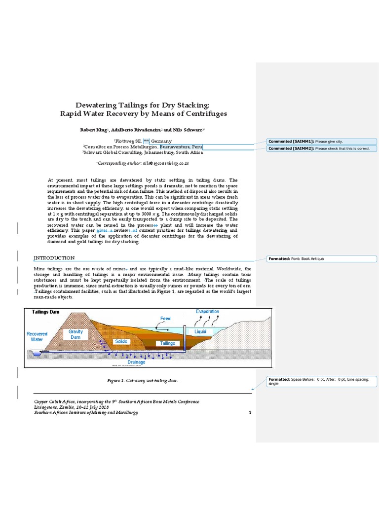 Dewatering Tailings for Dry Stacking | PDF | Filtration | Materials