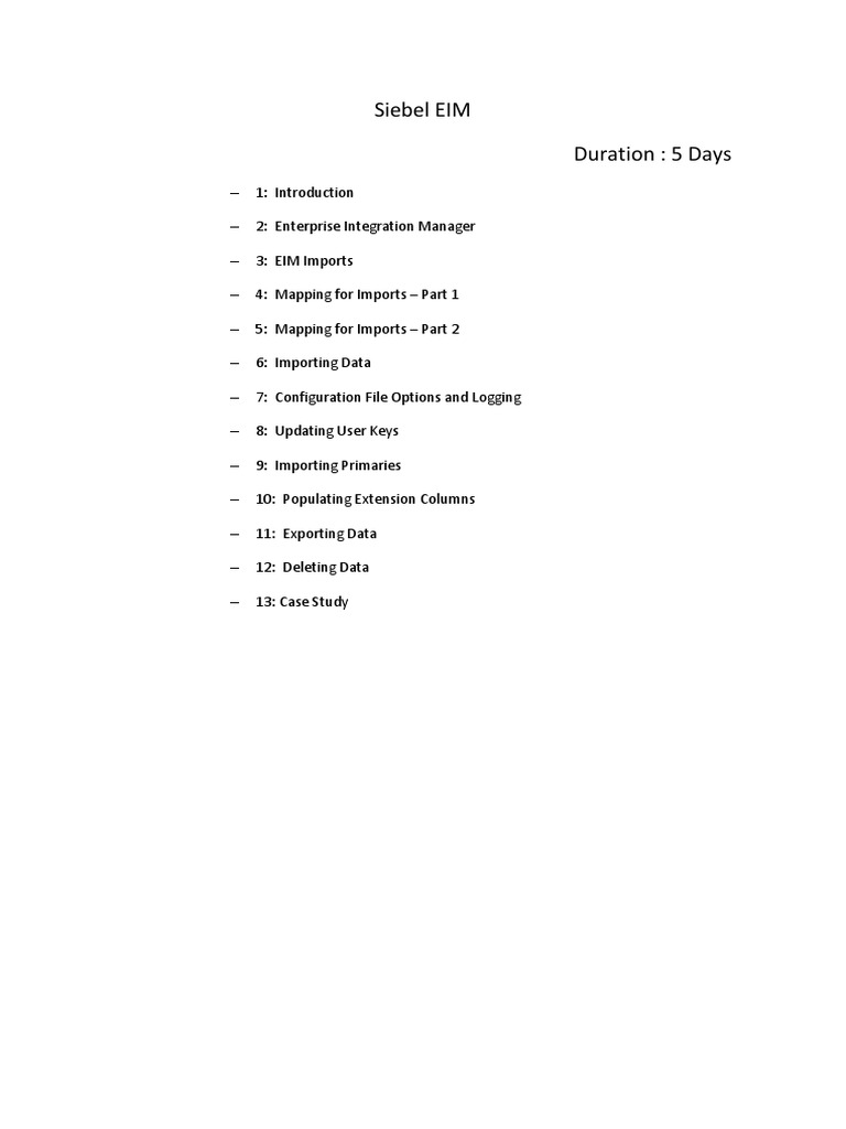 Siebel EIM | PDF