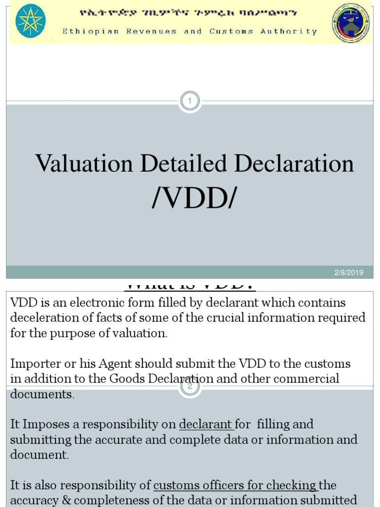 VDD Presentation | PDF | Discounts And Allowances | Customs