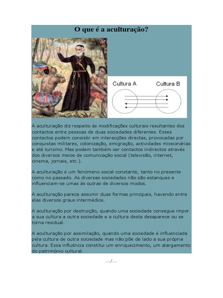 O Que É A Aculturação | PDF