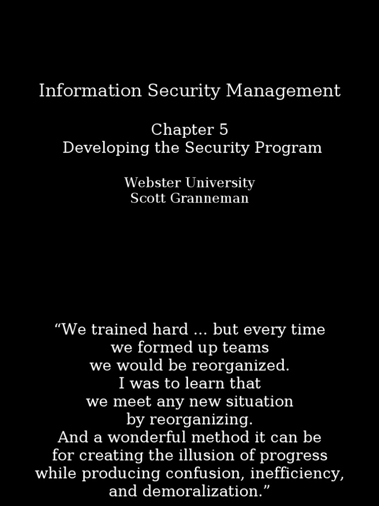 Developing The Security Program Pdf Information Security 0367