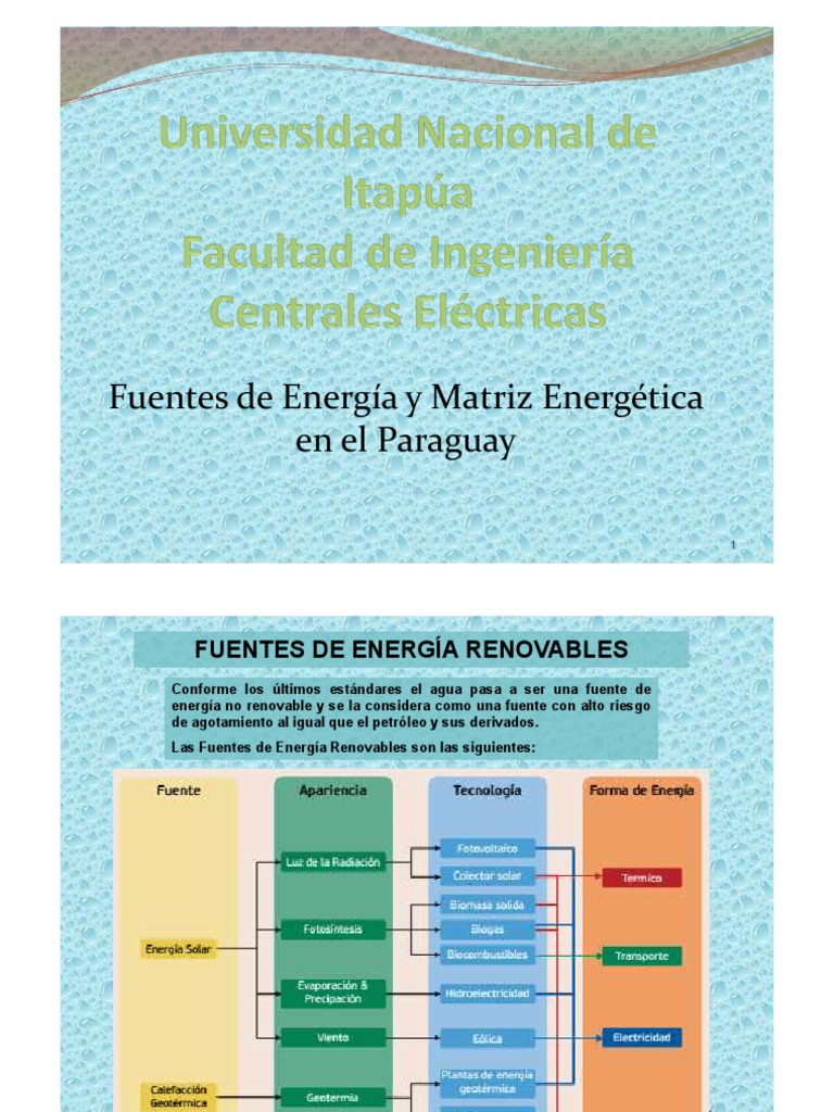 01 - Fuentes de Energía y Matriz Energética Paraguay | PDF | Energía ...