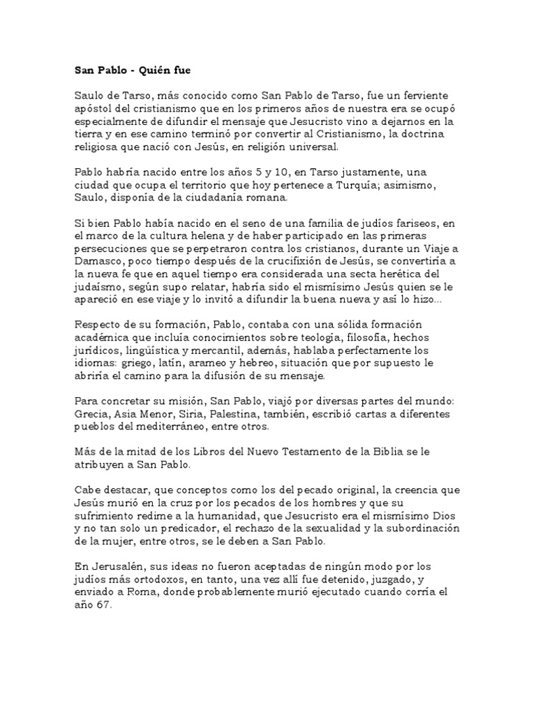 San Pablo | PDF | Pablo el apóstol | Jesús