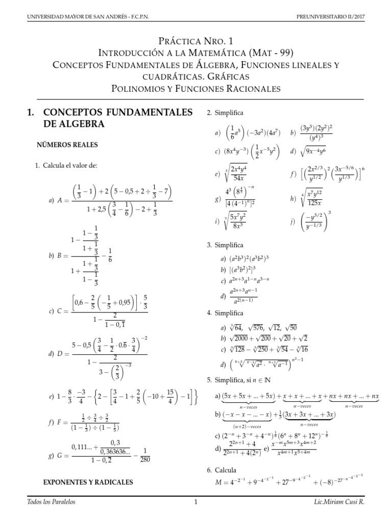 Prac1 Mat99 | PDF | Enseñanza de matemática | Naturaleza