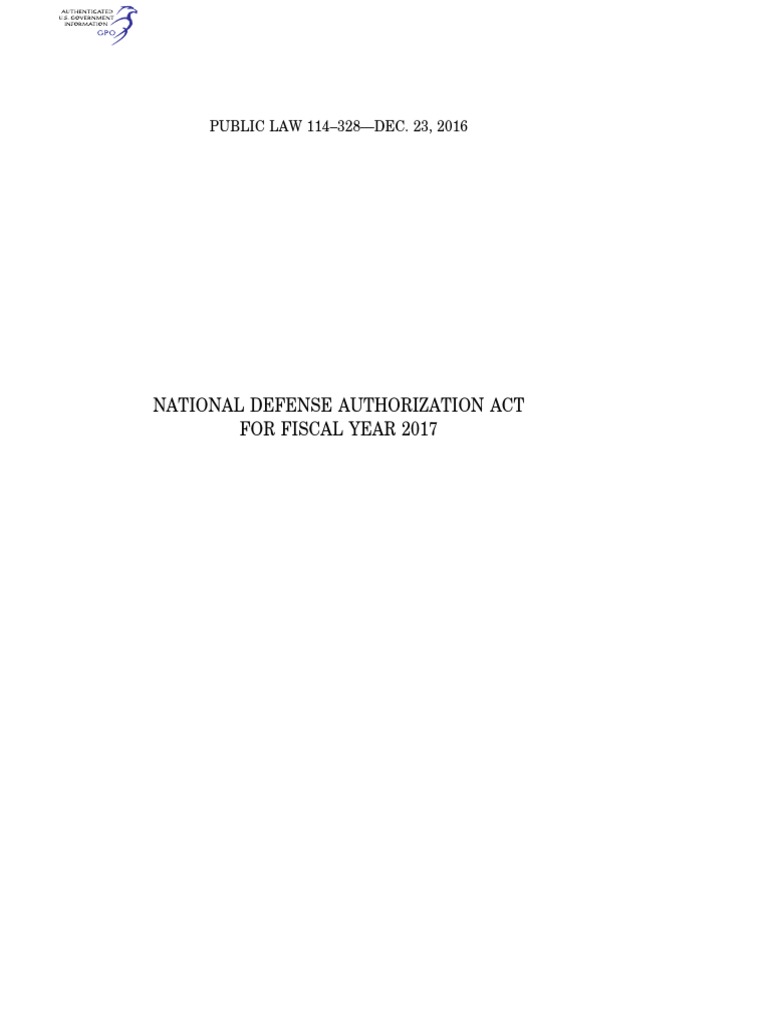 Ndaa 2017 | PDF | Officer (Armed Forces) | U.S. Securities And Exchange ...