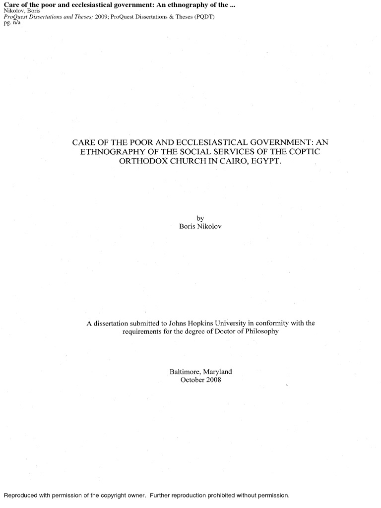 Care of The Poor and Ecclesiastical Government | PDF | Copyright ...