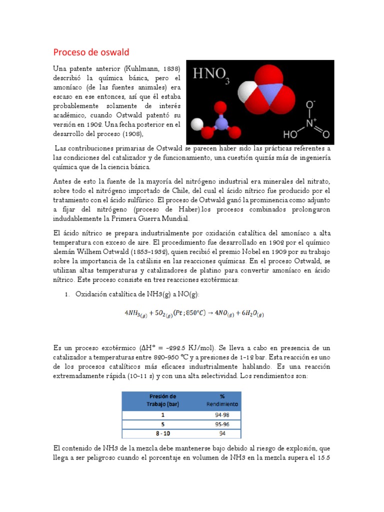Proceso de Oswald | PDF | Catálisis | Amoníaco