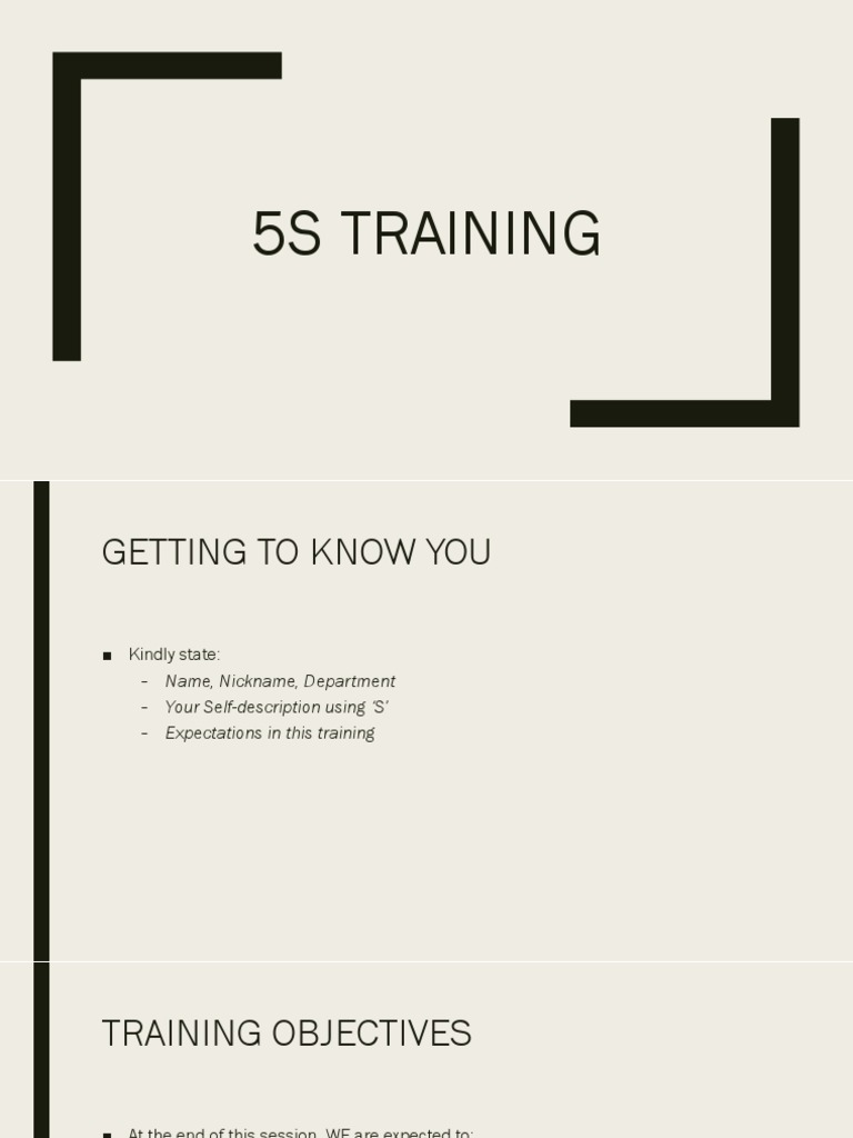 5S Training | PDF | Business