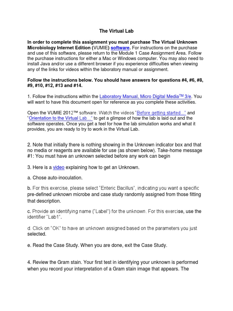 The Virtual Lab - Module 1 Case | PDF | Laboratories | Bacteria