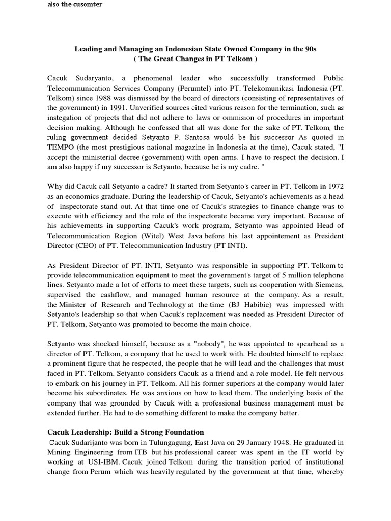 Telkom Case For Midtest | PDF | Economies | Business