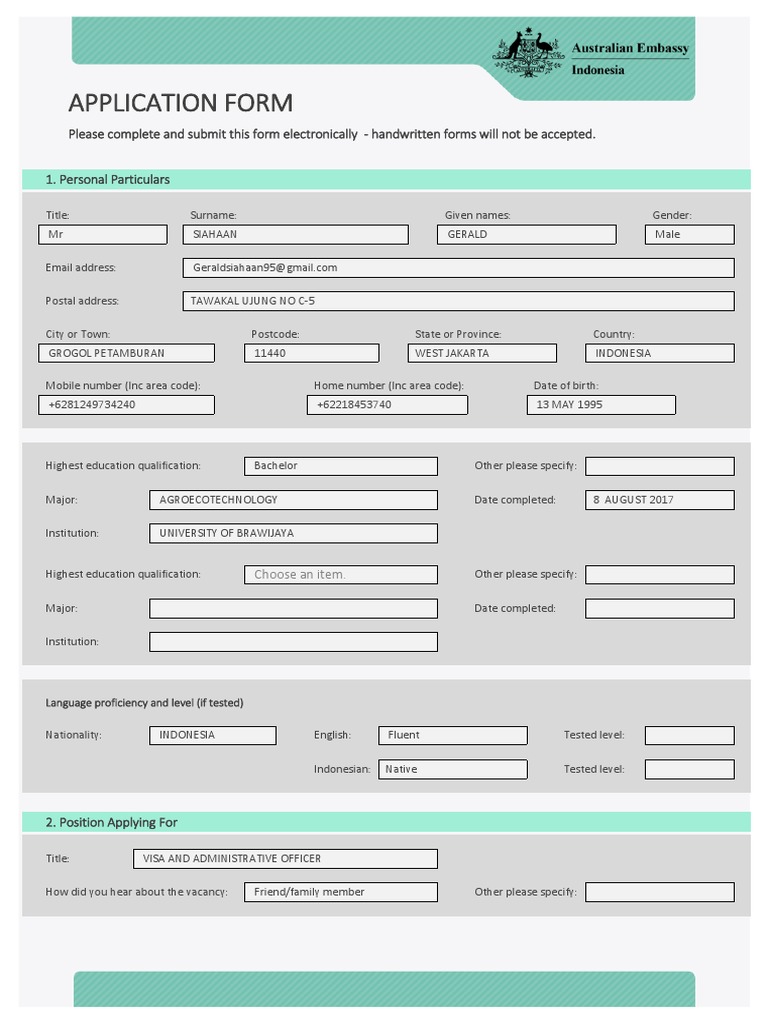 Application Form: Please Complete and Submit This Form Electronically ...