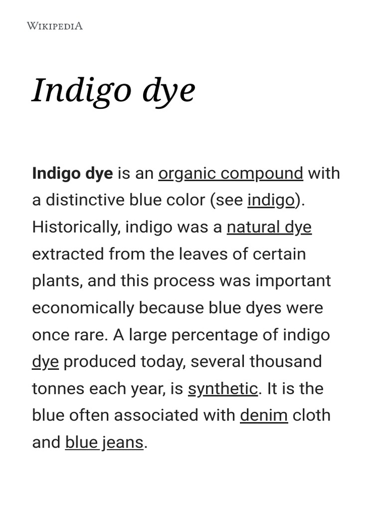 Indigo Dye - Project | PDF | Chemical Compounds | Chemistry
