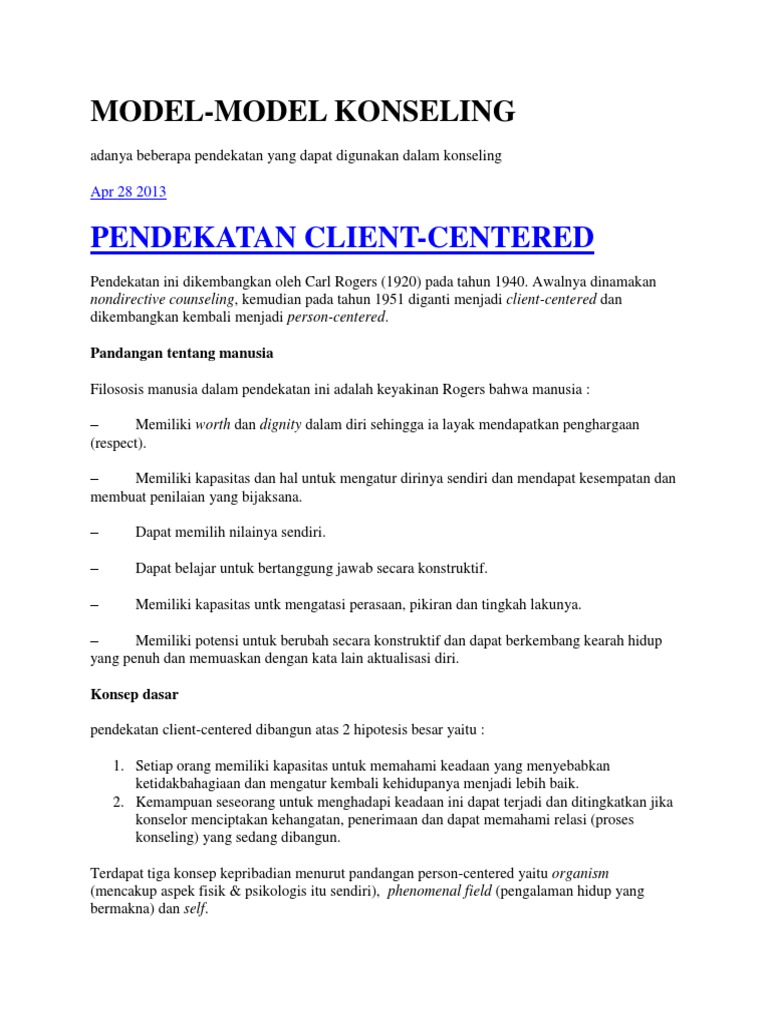 Model-Model Konseling | PDF