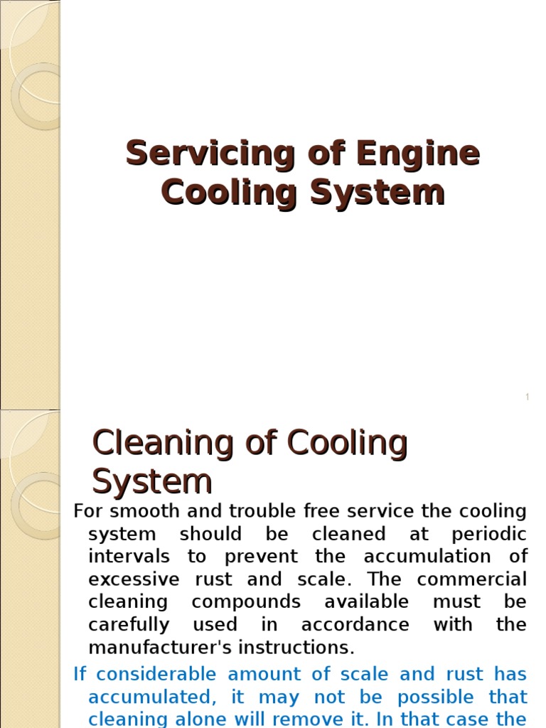 Servicing of Cooling System and Engine Trouble Shootings-1 | PDF ...